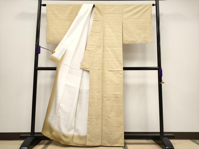 平和屋本店□極上 銀座もとじ 紬 間道 砥粉色地 逸品 CYAA1472s5