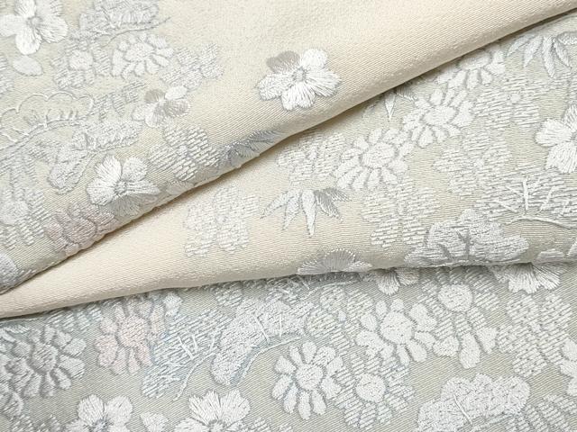 平和屋本店■極上　訪問着　総刺繍　舞花文　暈し染め　象牙色地　逸品　CYAA1500s5