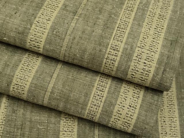 平和屋本店■極上　本場結城紬　重要無形文化財　単衣　100亀甲　間道　灰汁色地　逸品　CYAA1512s5