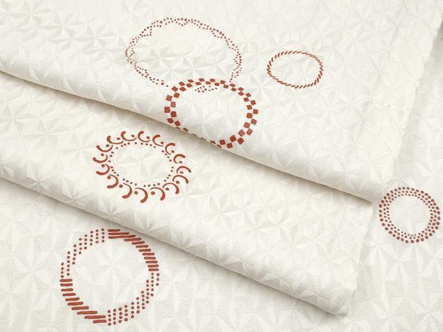 平和屋本店■極上　小紋　単衣　吉祥丸文　白地　さが美扱い　逸品　CYAA1516s5