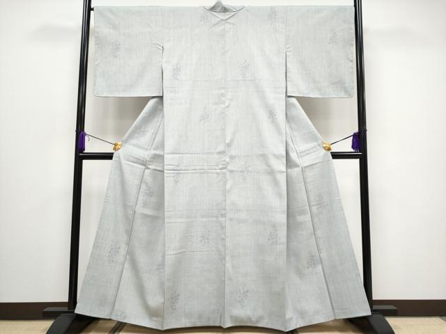 平和屋本店□極上 本場結城紬 重要無形文化財 80亀甲 雲取り花