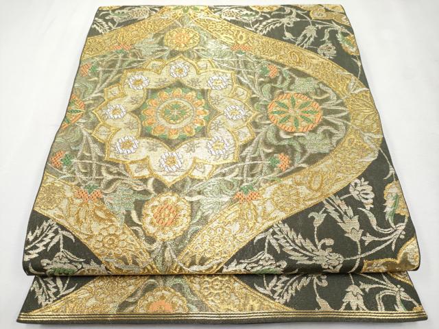 平和屋本店■極上　西陣　川島織物　六通柄　本袋帯　唐織　正倉院花唐草文　金銀糸　逸品　CYAA1681s5