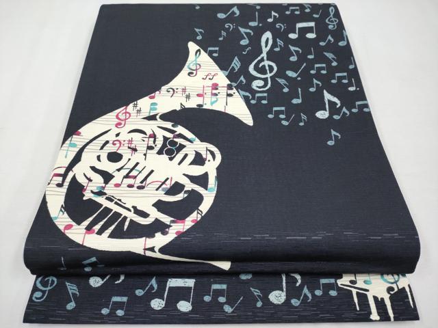 平和屋本店■極上　全通柄京袋帯　WAKKA　ワッカ　楽器　音符　楽譜　逸品　CYAA1696s5