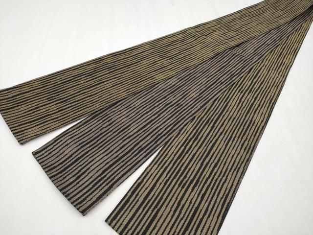 平和屋本店■極上　男性　両面　角帯　帯の絢秀　縞　黒地　逸品　CYAA1712s5