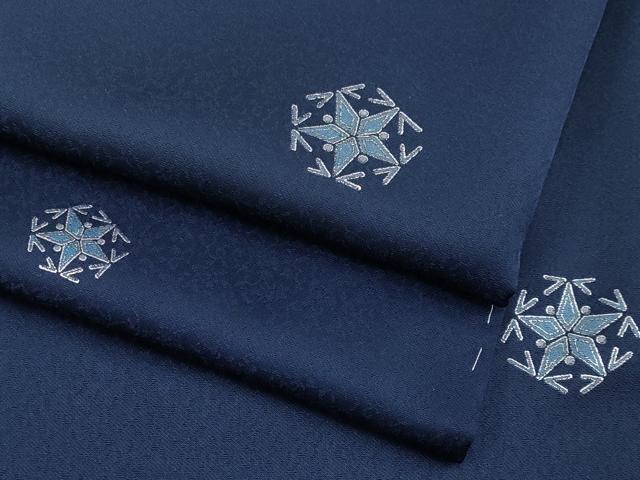 平和屋本店■極上　小紋　雪華文　暈し染め　銀彩　逸品　未使用　CYAA1761s5