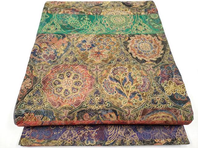 平和屋本店■極上　前田仁仙　仁仙更紗　全通柄袋帯　花鳥文　金通し地　健勝苑扱い　逸品　CYAA1801s5