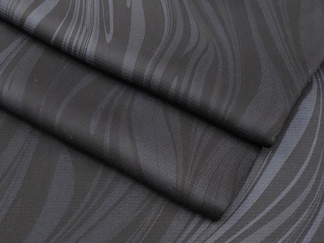 平和屋本店■極上　男性　小紋　墨流し文様　暈し染め　黒地　逸品　CYAA1846s5