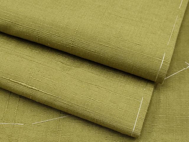 平和屋本店■極上　紬　色無地　鶯色　伊勢丹扱い　逸品　未使用　CYAA1867s5