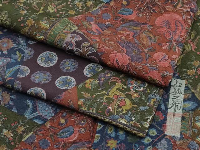 平和屋本店■極上　前田仁仙　仁仙更紗　小紋　切嵌動物枝花文　逸品　CYAA1876s5