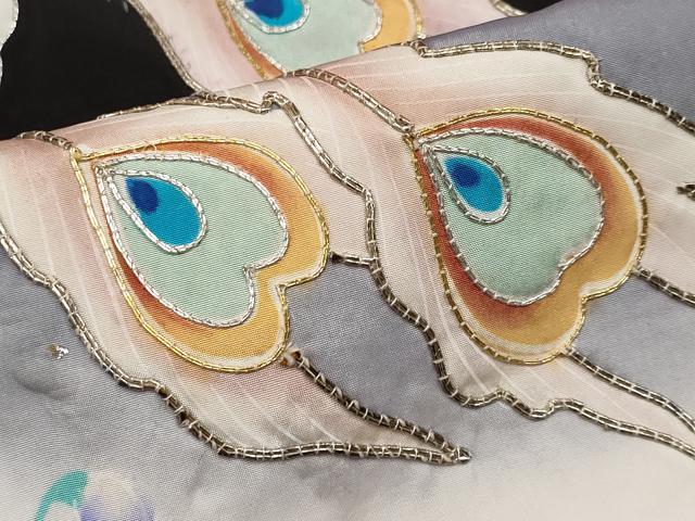 平和屋本店□極上 アンティーク 大正ロマン 中国三大刺繍 相良刺繍 訪問着