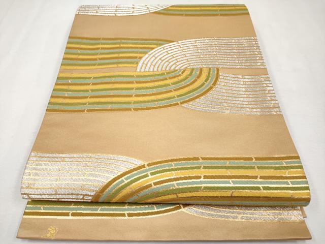 平和屋本店■極上　龍村晋謹製　全通柄袋帯　唐織　若竹結文錦　金銀糸　逸品　CYAA1908s5