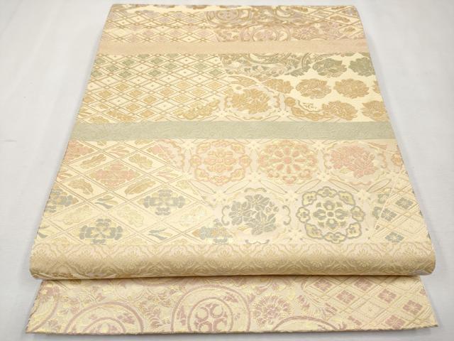 平和屋本店■極上　西陣織　陰山織物謹製　箔屋清兵衛　全通柄袋帯　唐織　悠久の美　切嵌横段花文　金糸　逸品　CYAA1919s5