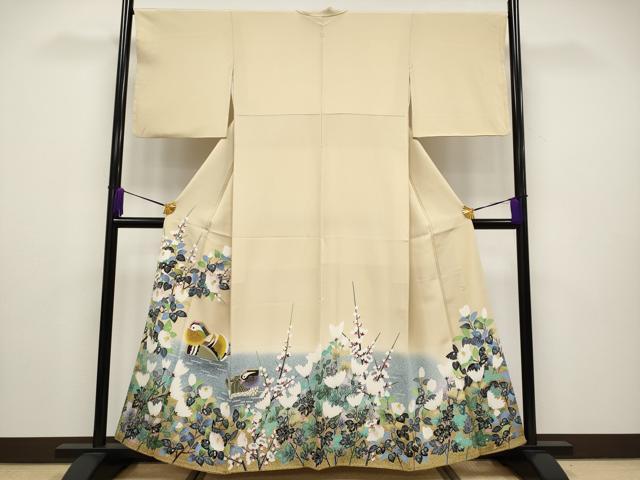 平和屋本店■極上　人間国宝　羽田登喜男　TOKIOetTOKI　色留袖　鴛鴦枝花文　暈し染め　金彩　浅黄色地　逸品　CYAA1929s5