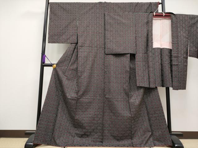 平和屋本店■希少　本場大島紬　龍郷絣　秋名バラ　アンサンブル　逸品　CYAA2010s5