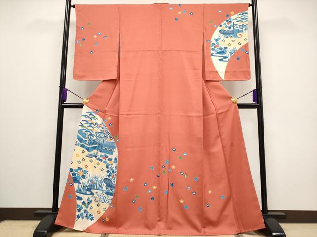 平和屋本店■極上　人間国宝　五代　田畑喜八　訪問着　御所解文　赤丹色地　逸品　未使用　CYAA2103s5