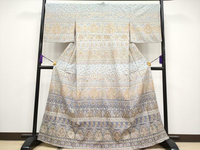 平和屋本店■極上　中国三大刺繍　スワトウ刺繍　訪問着　横段草花文　金糸　逸品　未使用　CYAA2123s5