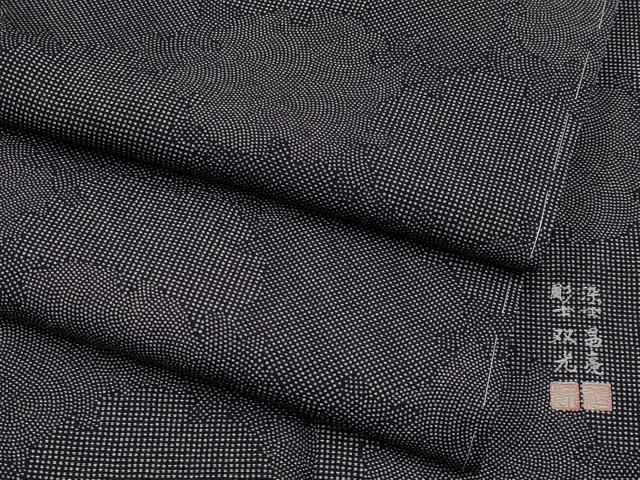 平和屋本店■極上　彫士：双光　染士：昌亮　江戸小紋　雪輪重ね文　濃紺地　逸品　未使用　CYAA2155s5