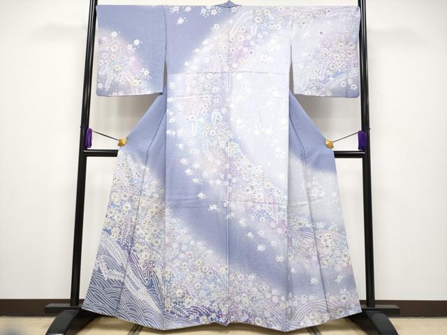 平和屋本店■極上　訪問着　辻が花　暈し染め　銀通し地　三越扱い　逸品　CYAA2297s5