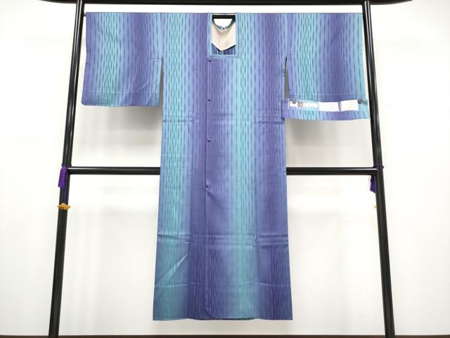 平和屋本店■極上　伝統工芸士　絣加工士　徳永弘　西陣　道行コート　雨コート　ロング丈　間道 　三井織物　証紙付き　逸品　CYAA2312s5