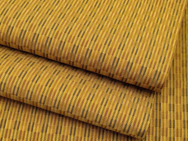 平和屋本店■極上　山下八百子　本場黄八丈　紬　市松綾織　逸品　CYAA2335s5