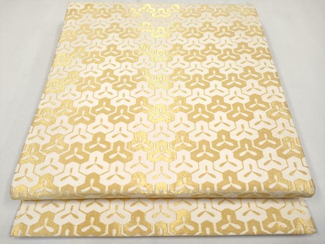 平和屋本店■極上　龍村美術織物　九寸開き名古屋帯　毘沙門亀甲　金糸　逸品　CYAA2395s5