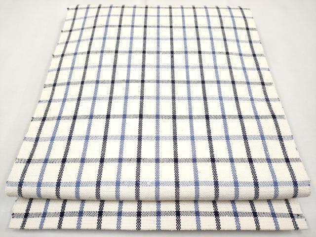 平和屋本店■極上　八寸名古屋帯　紬地　格子柄　やまと誂製　逸品　未使用　CYAA2397s5