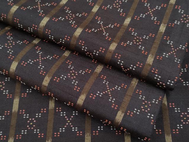平和屋本店■極上　本場琉球　読谷山花織　紬地　紅消鼠色地　逸品　CYAA2401s5