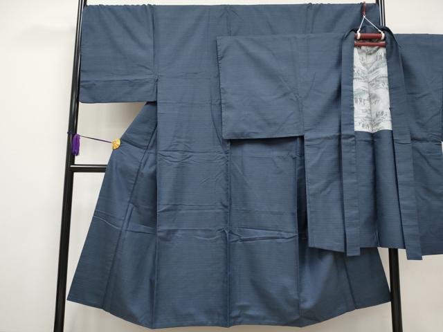 平和屋本店■極上　男性　お召　アンサンブル　100亀甲　キングサイズ　逸品　CYAA2438s5