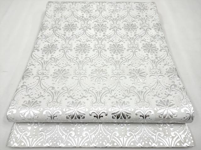 平和屋本店■極上　金彩友禅　卓越技能者・名工・和田光正　太鼓柄袋帯　花唐草文　銀彩　逸品　未使用　CYAA2567s5