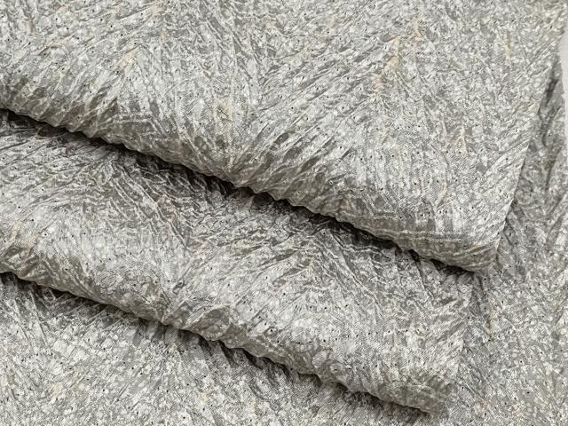 平和屋本店■極上　名門　藤娘きぬたや・杢目絞り　小紋　薄鈍色地　逸品　CYAA2594s5