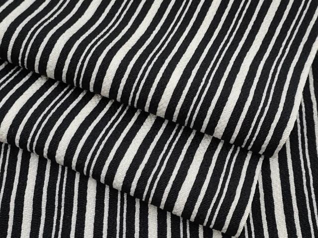 平和屋着物■極上　銀座越後屋　小紋　縞　黒×白　逸品　CYAA2726s5