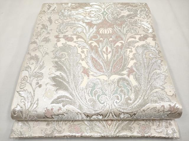 平和屋着物■極上　西陣　川島織物　GUY　LAROCHE　ギ・ラロッシュ　六通柄　本袋帯　花唐草文　銀糸　逸品　CYAA2802s5