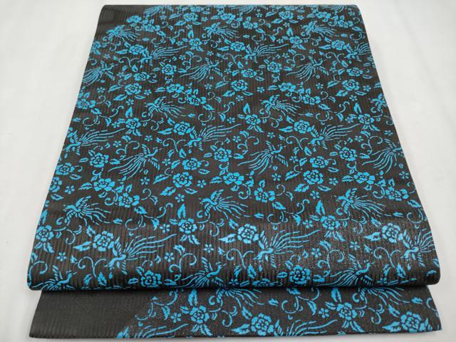 平和屋着物■極上　印傳　太鼓柄袋帯　絲綢之路　黒地　金彩　逸品　CYAA2803s5