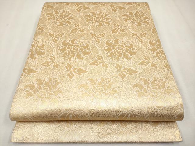 平和屋着物■極上　龍村晋謹製　全通柄袋帯　名物金坪弐重蔓大牡丹金襴　金糸　逸品　CYAA2810s5