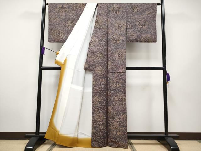 平和屋着物□極上 前田仁仙 仁仙更紗 お召 向かい鳥花唐草