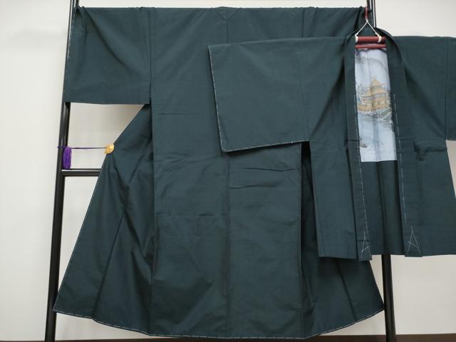 平和屋着物■極上　男性　紬　アンサンブル　キングサイズ　色無地　百入茶色　逸品　未使用　CYAA2920s5