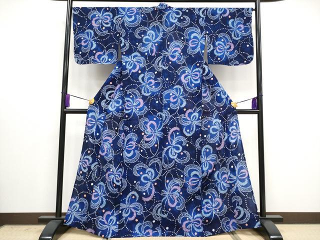 平和屋着物■極上　夏物　浴衣　有松鳴海絞り　乱菊　綿　逸品　CYAA3016s5