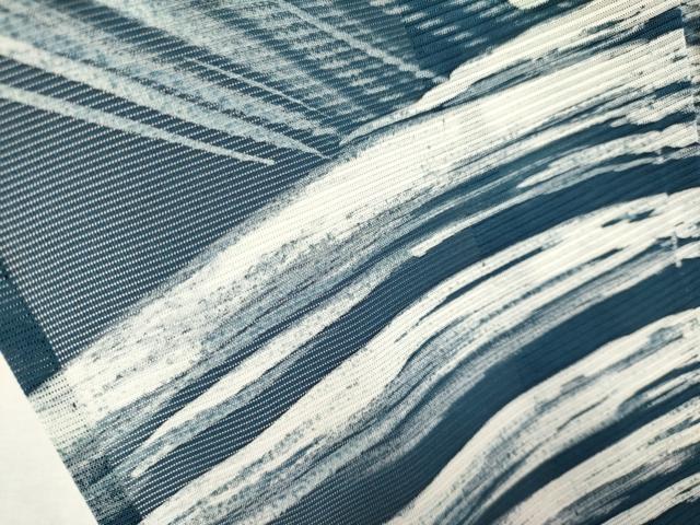 平和屋本店□極上 夏物 男性 訪問着 キングサイズ 絽 手描き 鯉の滝