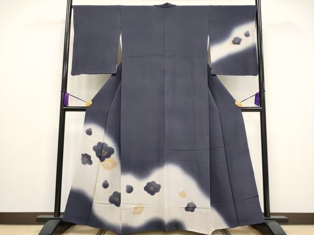 平和屋着物■極上　訪問着　梅　暈し染め　金銀彩　鬼しぼ縮緬　ますいわ屋扱い　黒紅色地　逸品　CYAA3052s5