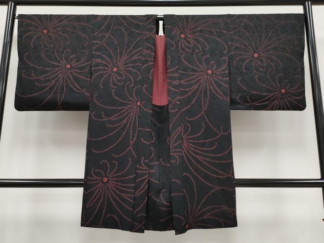 平和屋着物■極上　長羽織　総絞り　乱菊　黒地　逸品　CYAA3122s5