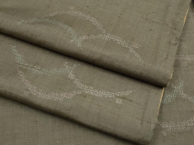 平和屋着物■極上　結城紬　80亀甲　露芝文　媚茶色地　逸品　CYAA3139s5