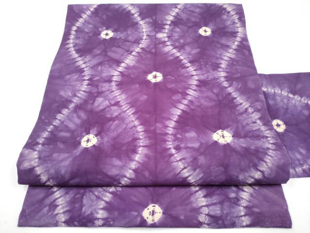 平和屋着物■極上　岩手の匠　草紫堂　南部絞り　紫根染　創作　九寸名古屋帯　立涌文様　逸品　CYAA3169s5