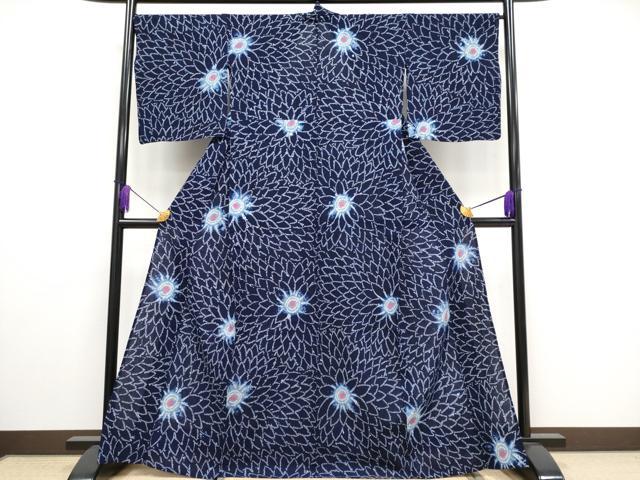 平和屋着物■極上　夏物　浴衣　有松鳴海絞り　菊尽くし　綿　逸品　未使用　CYAA3186s5