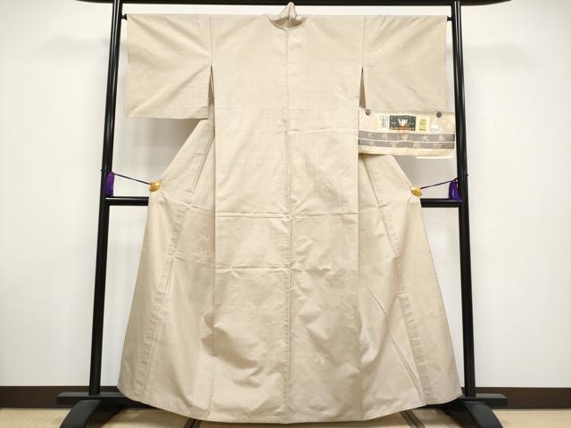 平和屋着物■極上　色留訪問着　本場大島紬　白大島　単衣　楓　肌色地　丸宮織物謹製　証紙付き　逸品　CYAA3266s5