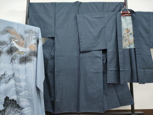 平和屋着物■極上　男性　本場大島紬　アンサンブル・長襦袢セット　100亀甲　総詰め　逸品　CYAA3284s5