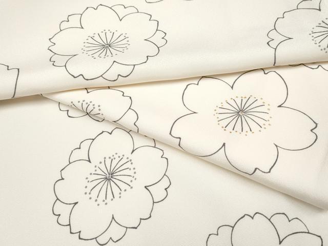 平和屋着物■極上　小紋　舞桜文　金彩　白地　逸品　CYAA3289s5