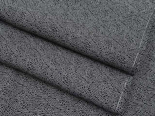 平和屋着物■極上　夏物　江戸小紋　両面染め　絽　立波小紋柄　黒地　反端付き　逸品　未使用　CYAA3296s5