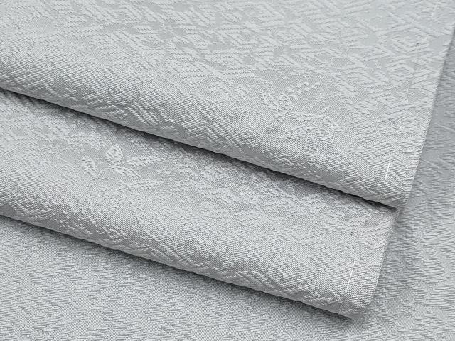 平和屋着物■極上　色無地　南天地紋　白鼠色地　逸品　CYAA3301s5