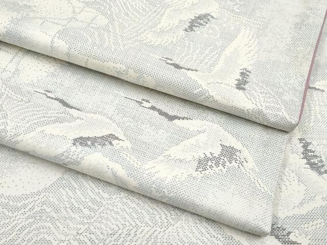 平和屋着物■極上　本場大島紬　白大島　9マルキ　飛鶴文　逸品　CYAA3316s5