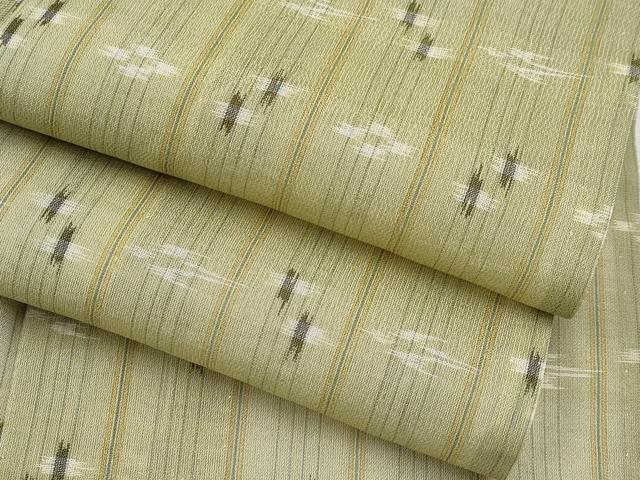 平和屋着物■極上　夏物　本場琉球絣　夏琉球　黄海松茶色地　逸品　CYAA3320s5